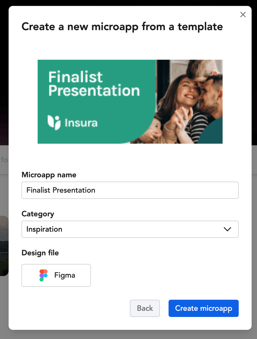 Create a microapp from a template